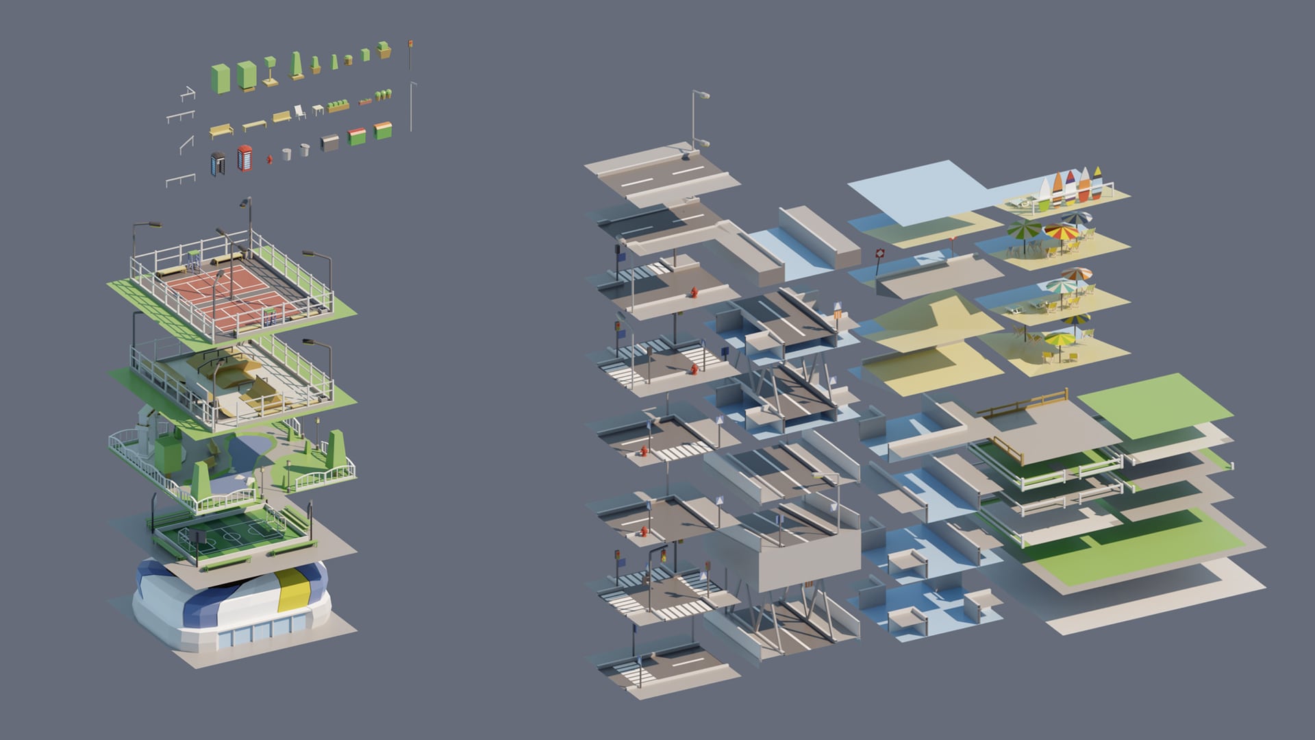 Tile pack city 3 in Props - UE Marketplace