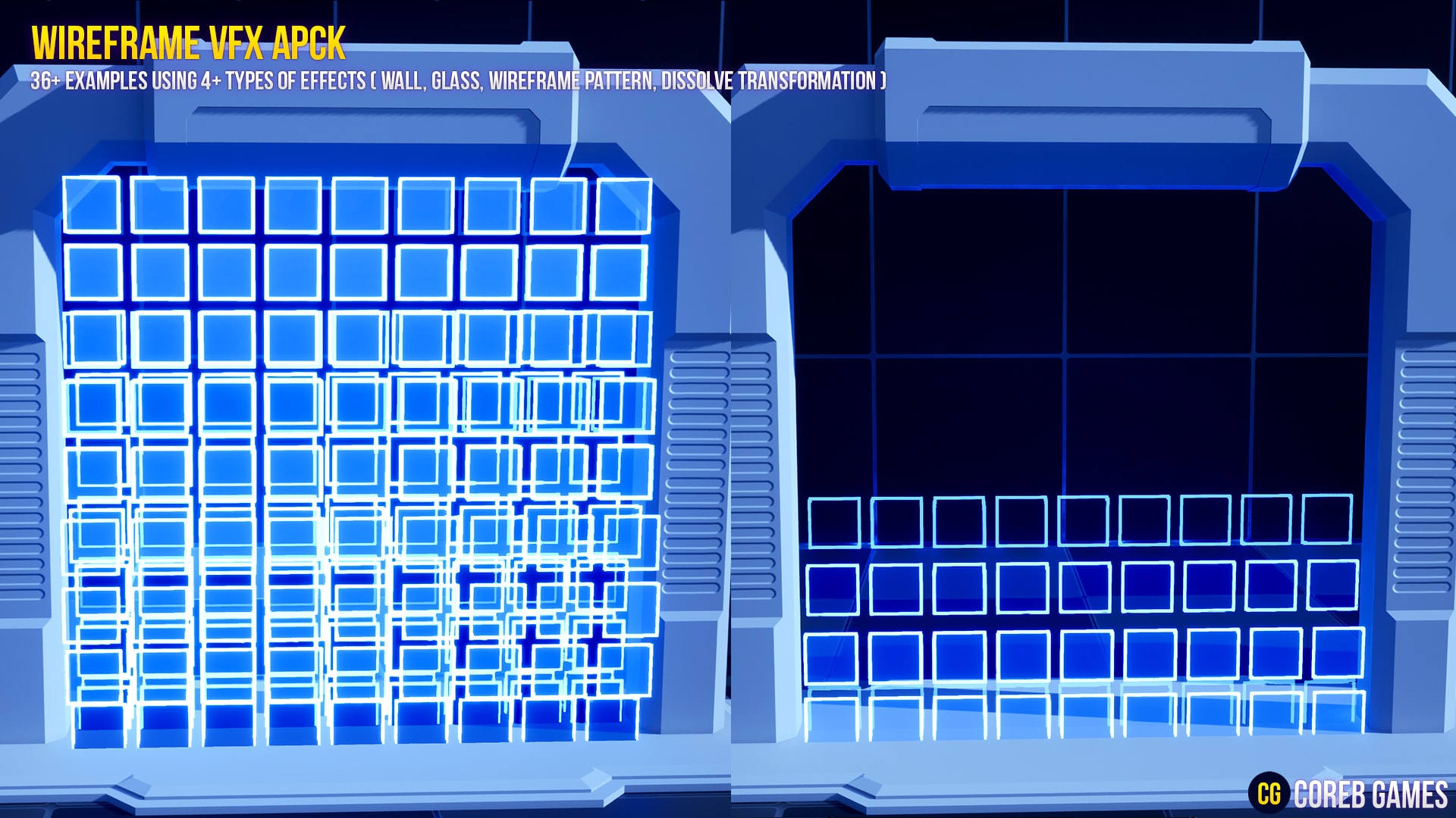 在特效创建的Wireframe VFX Pack - 虚幻引擎商城