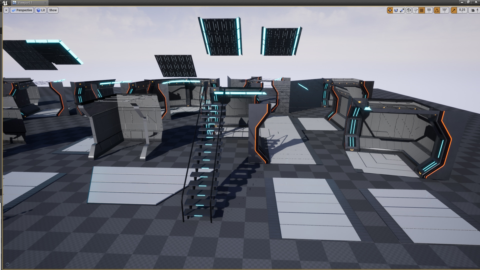 Modular Hexagonal Sci-fi Prison Level：環境 - UE マーケットプレイス