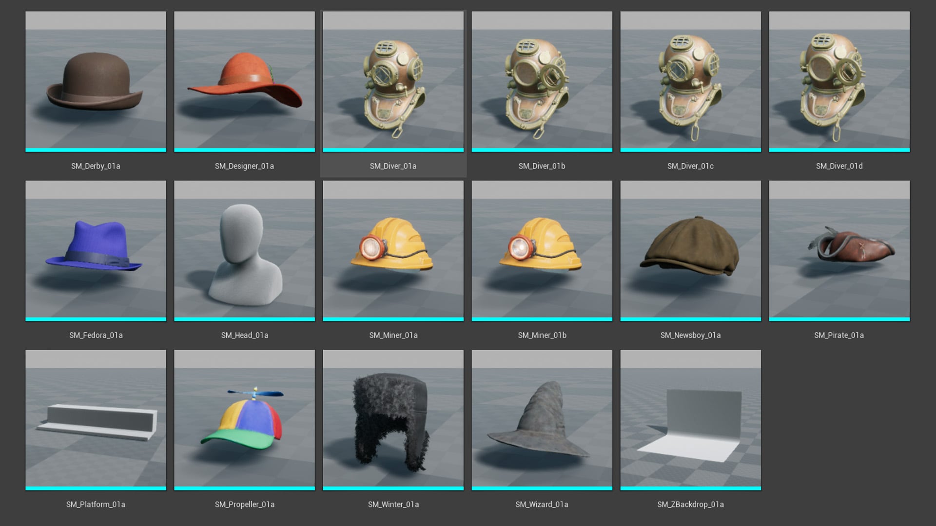 Variety Hats Pack - VOL 2：プロップ・小物 - UE マーケットプレイス