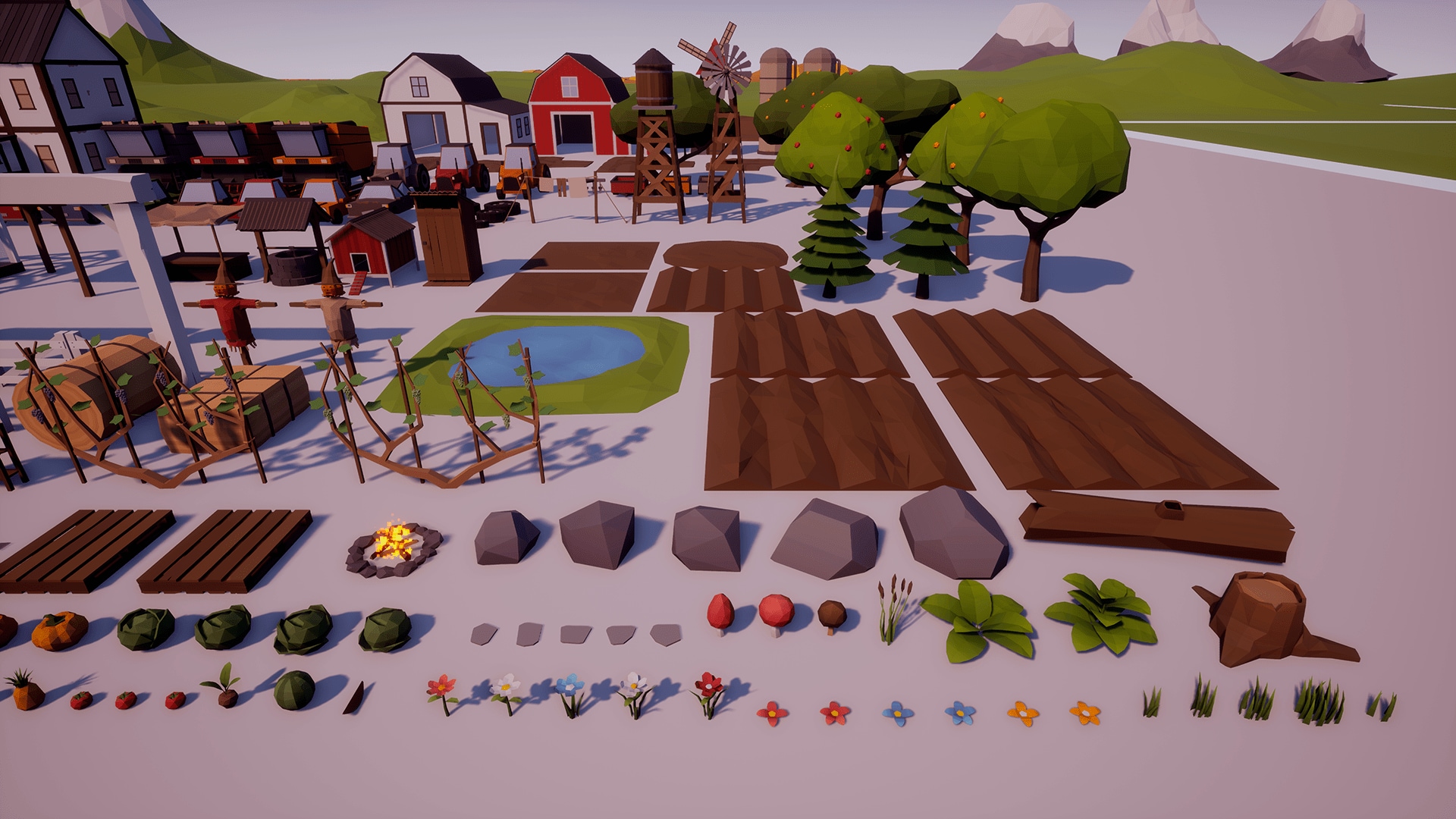 Low Poly Farm Pack in Environments - UE Marketplace