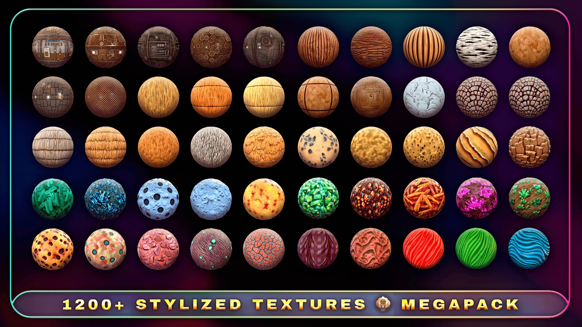 在材质创建的1200+ Stylized Textures - Megapack - 虚幻引擎商城