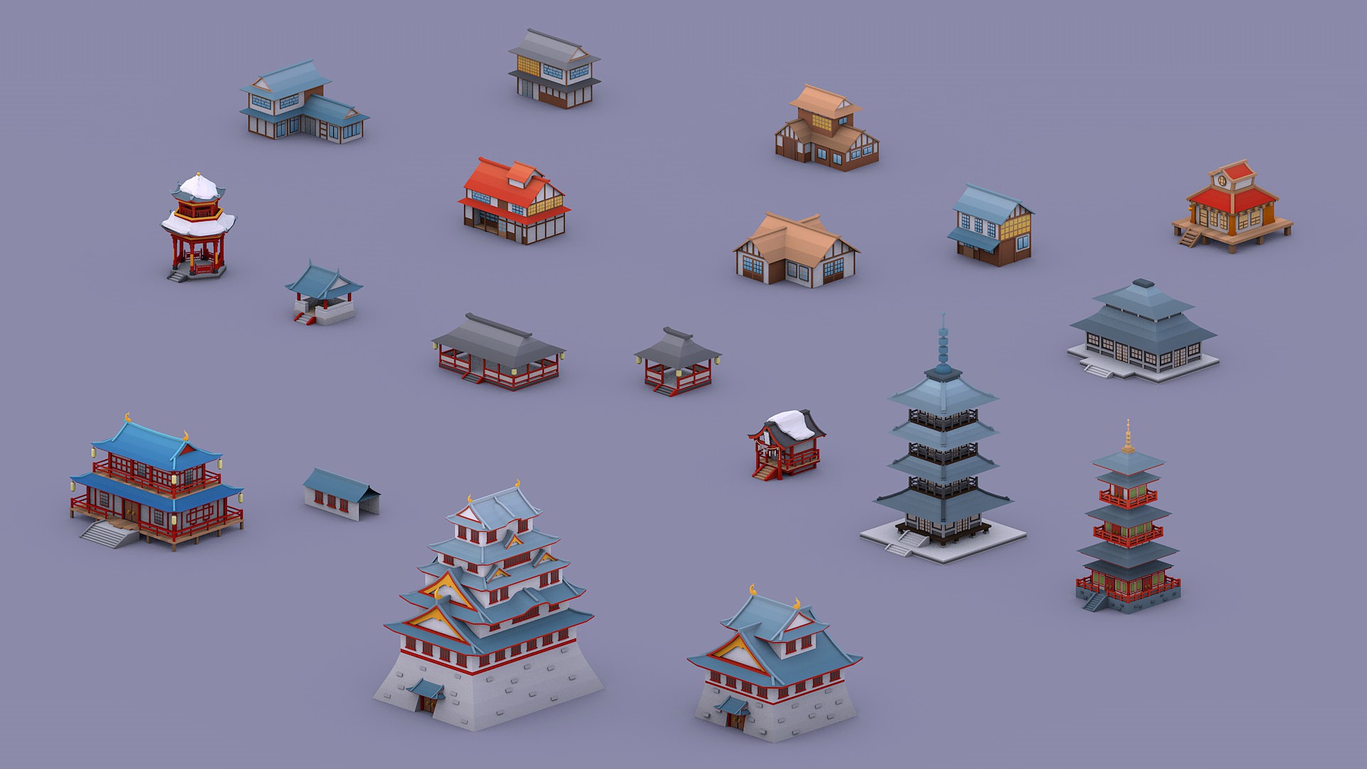 Low Poly Japanese Locations Pack, 카테고리 소품 - UE 마켓플레이스