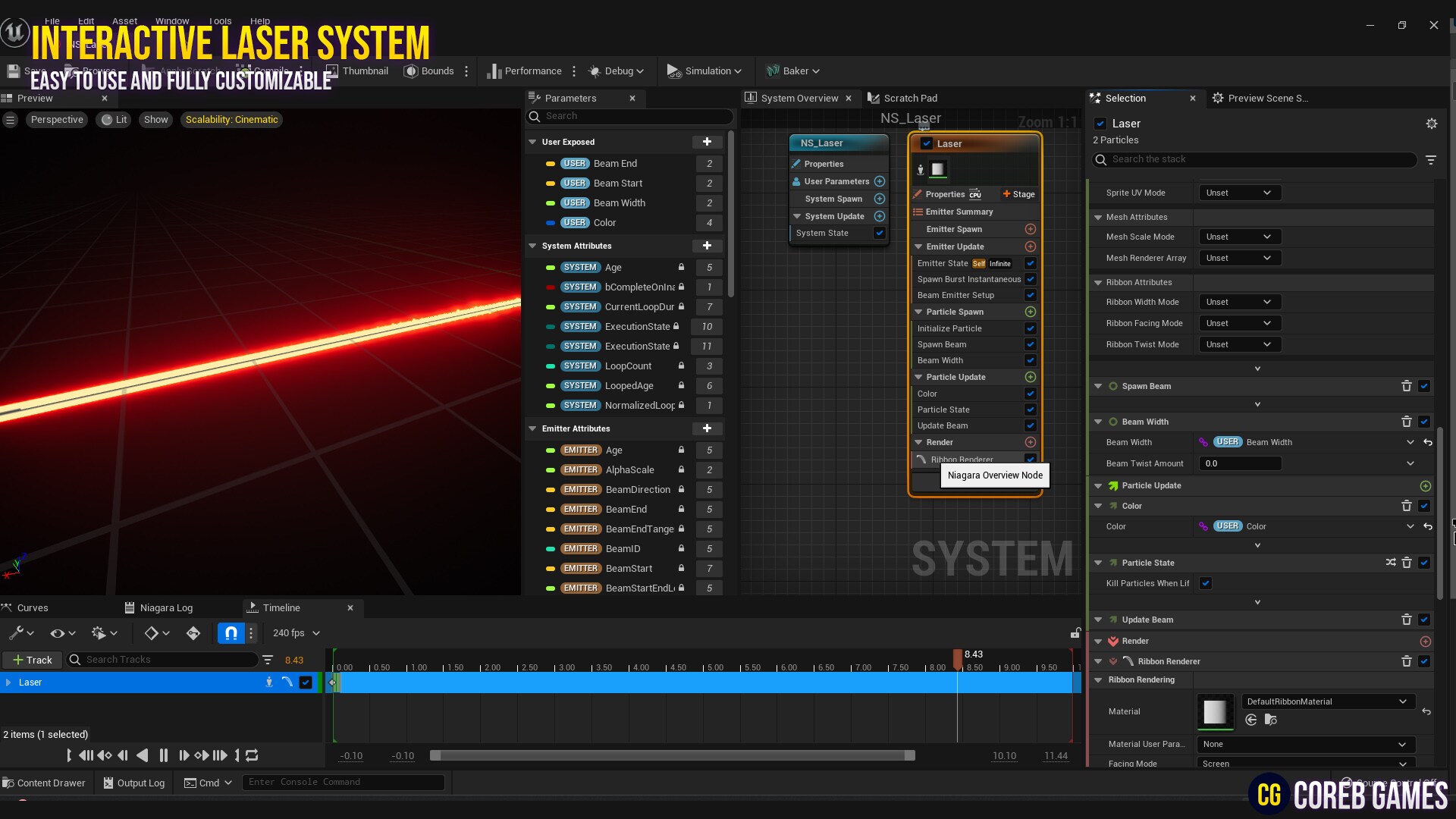 Interactive Laser System, 카테고리 블루프린트 - UE 마켓플레이스