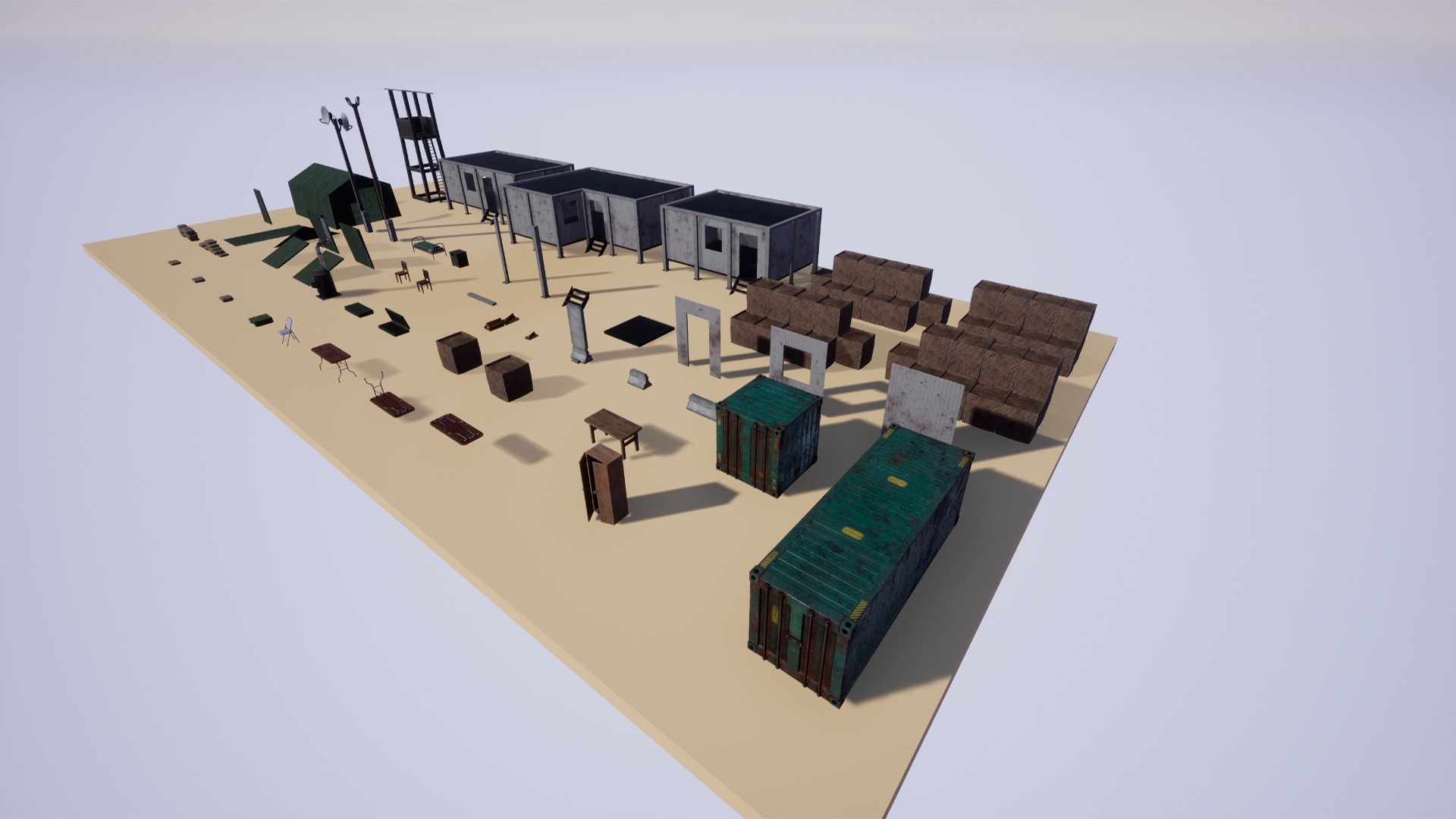 Modular military base with props / WW2 in Props - UE Marketplace