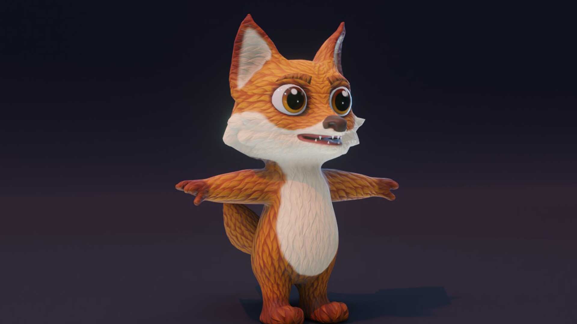 Cartoon Fox Animated 3D Model in Characters - UE Marketplace