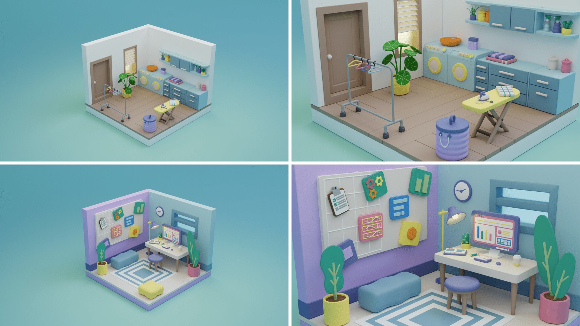 BIG PACK Cozy Cartoon Rooms Interiors in Props - UE Marketplace