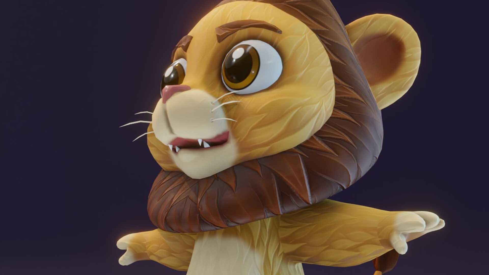 在角色创建的Cartoon Lion Animated 3D Model - 虚幻引擎商城