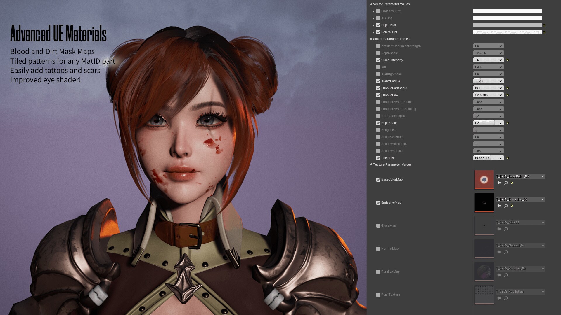 在角色创建的mmorpg Advanced Warrior Medieval Fantasy Modular Character 虚幻引擎商城