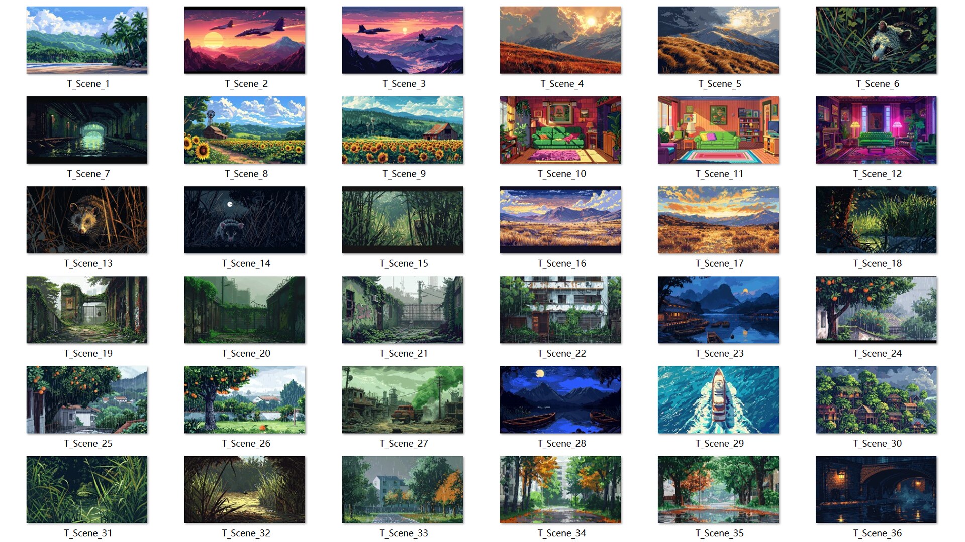2D Pixel Scene 18：2Dアセット - UE マーケットプレイス