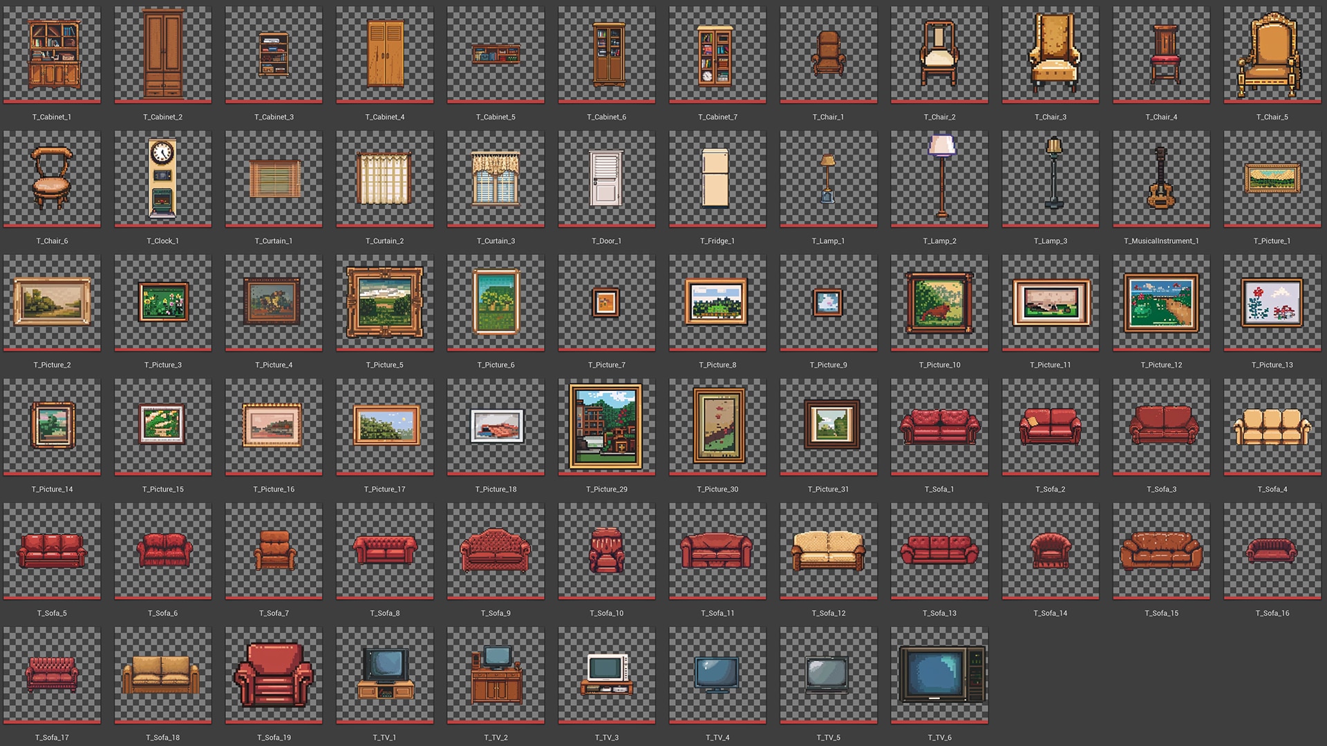 2D Pixel Furniture 2 in 2D Assets - UE Marketplace