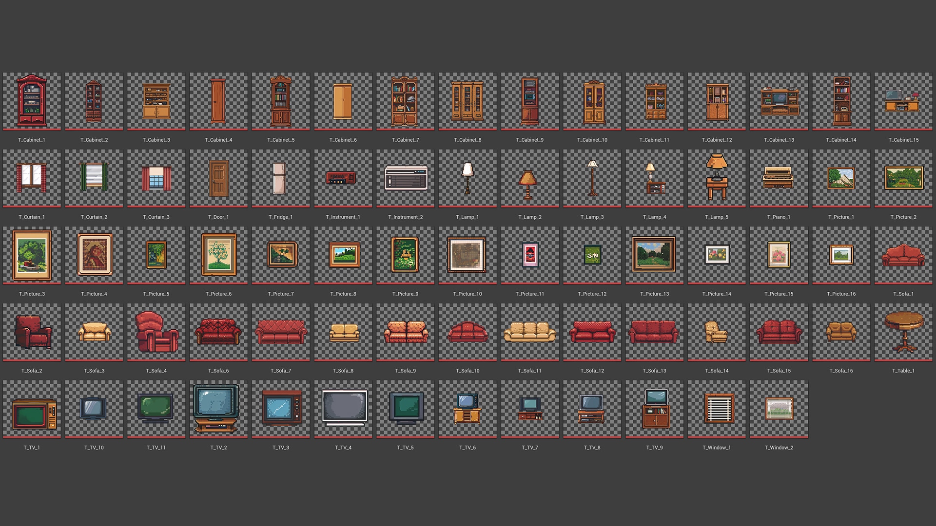 2D Pixel Furniture 4 in 2D Assets - UE Marketplace