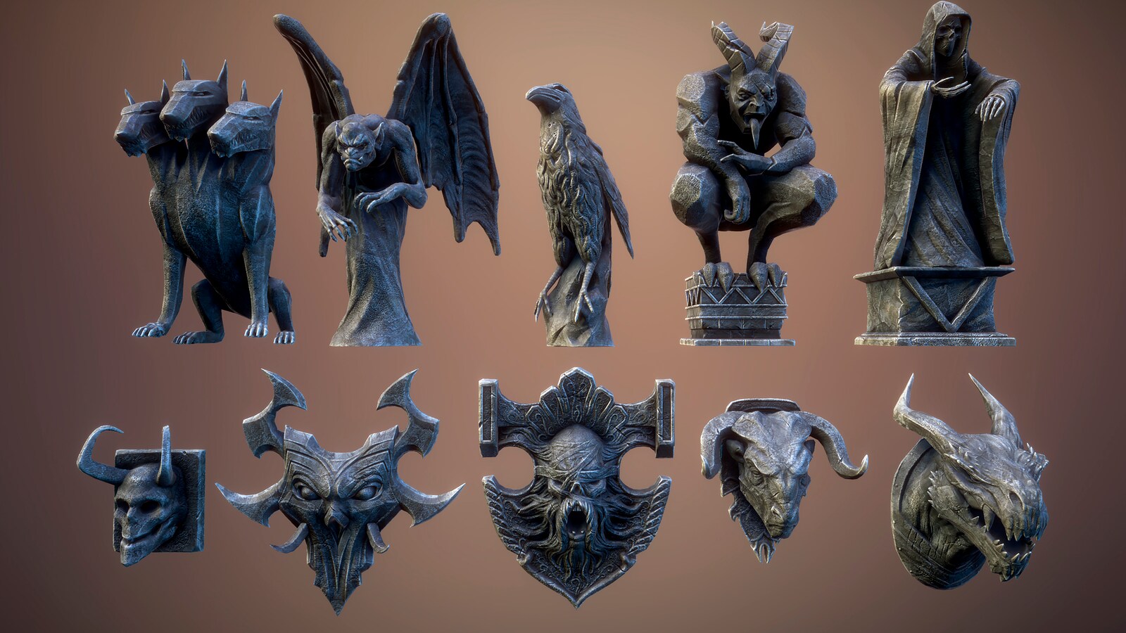 Gothic statues in Props - UE Marketplace