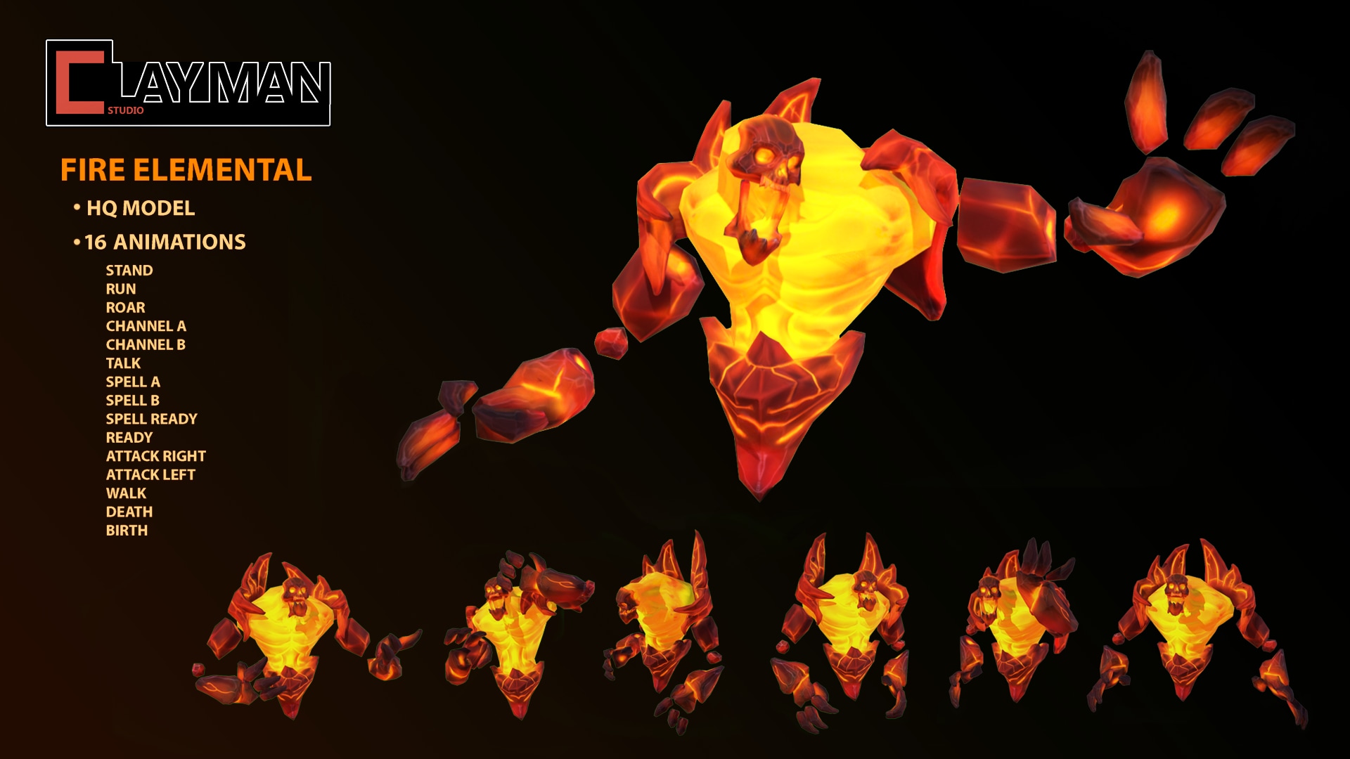 Fire Elemental in Characters - UE Marketplace
