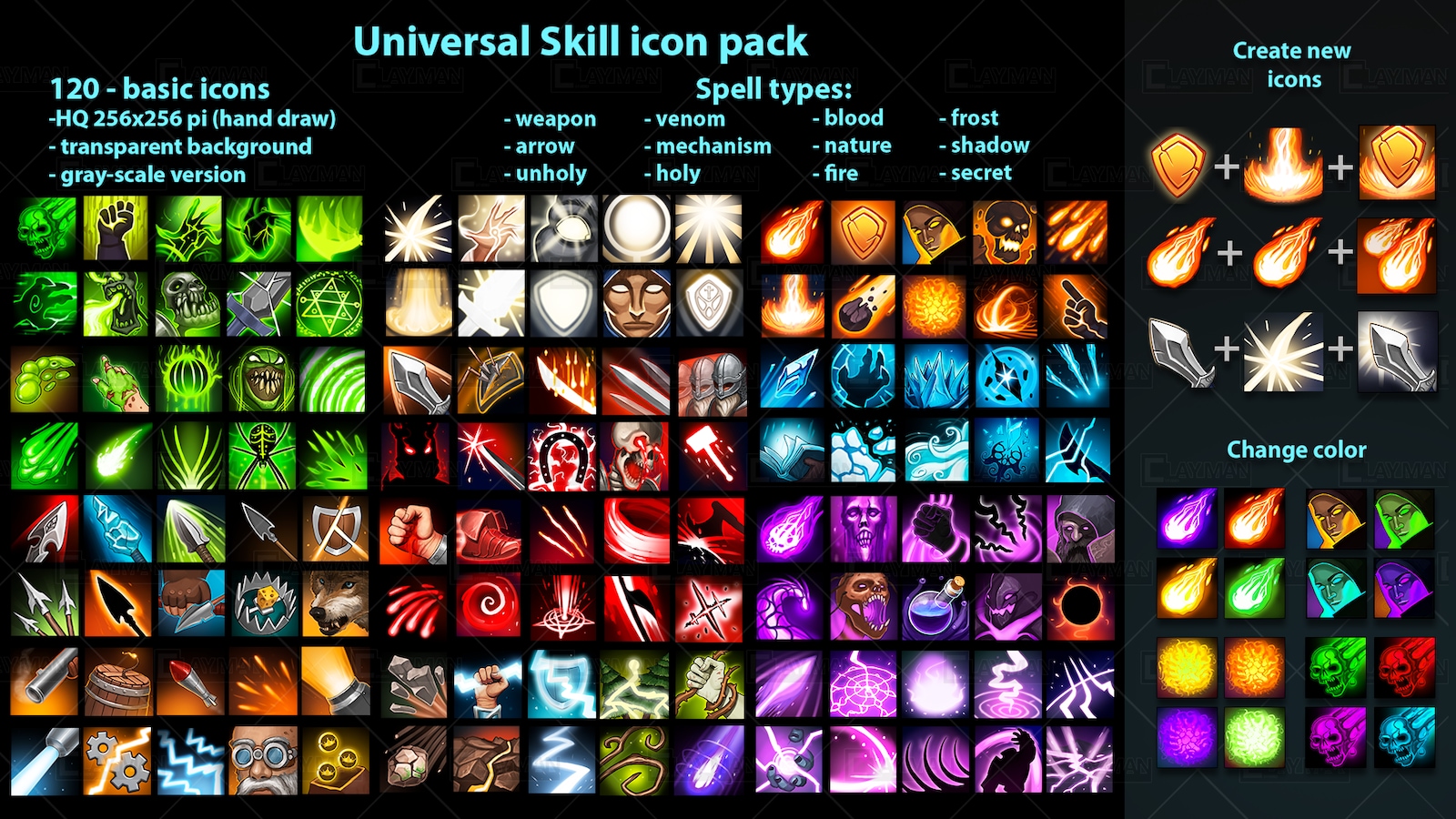 在二维资源创建的Universal Skill Icons - 虚幻引擎商城