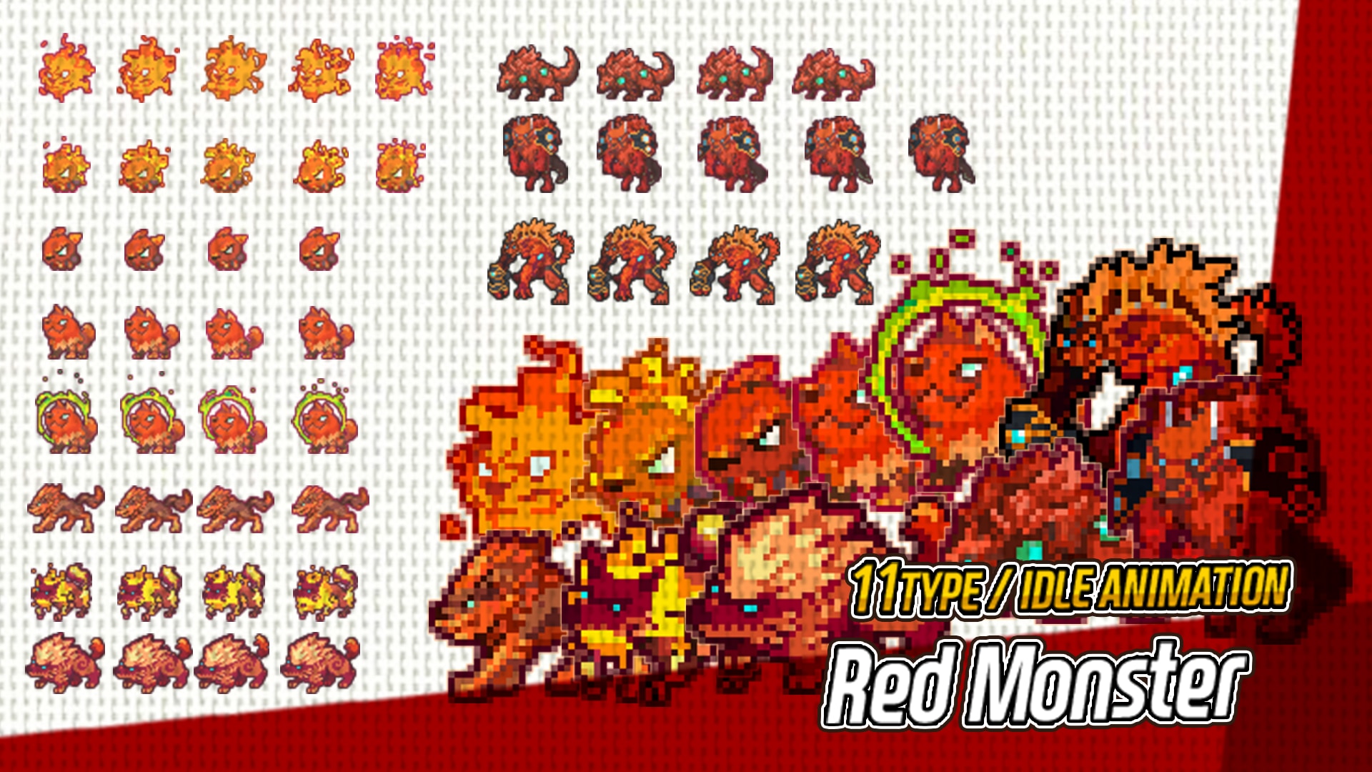 Pixel Monsters and Knights in 2D Assets - UE Marketplace