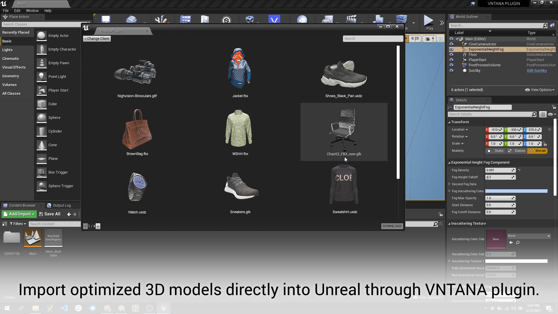 VNTANA 3D Model Unreal Plugin