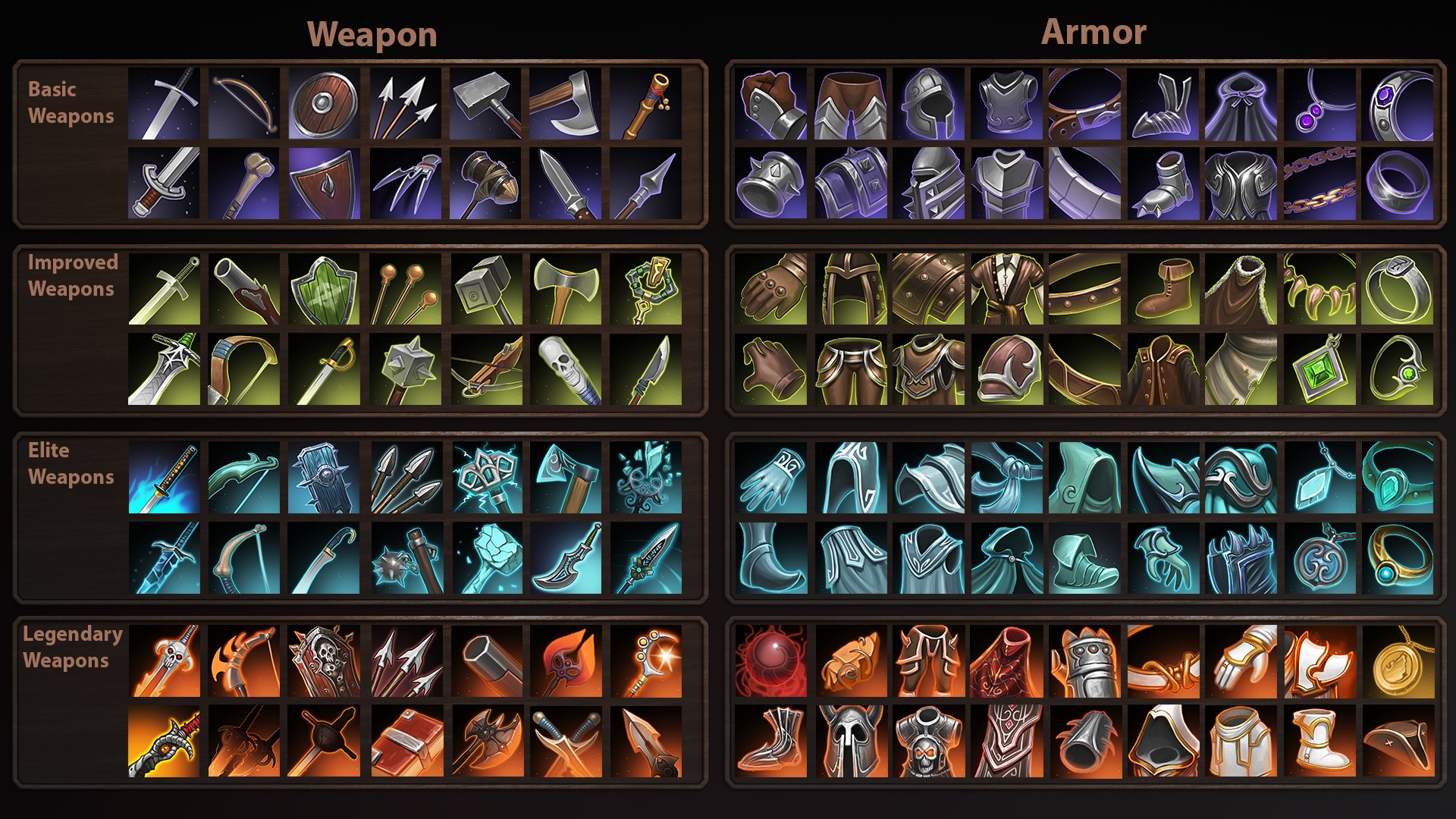 Universal Weapon and Armor in 2D Assets - UE Marketplace