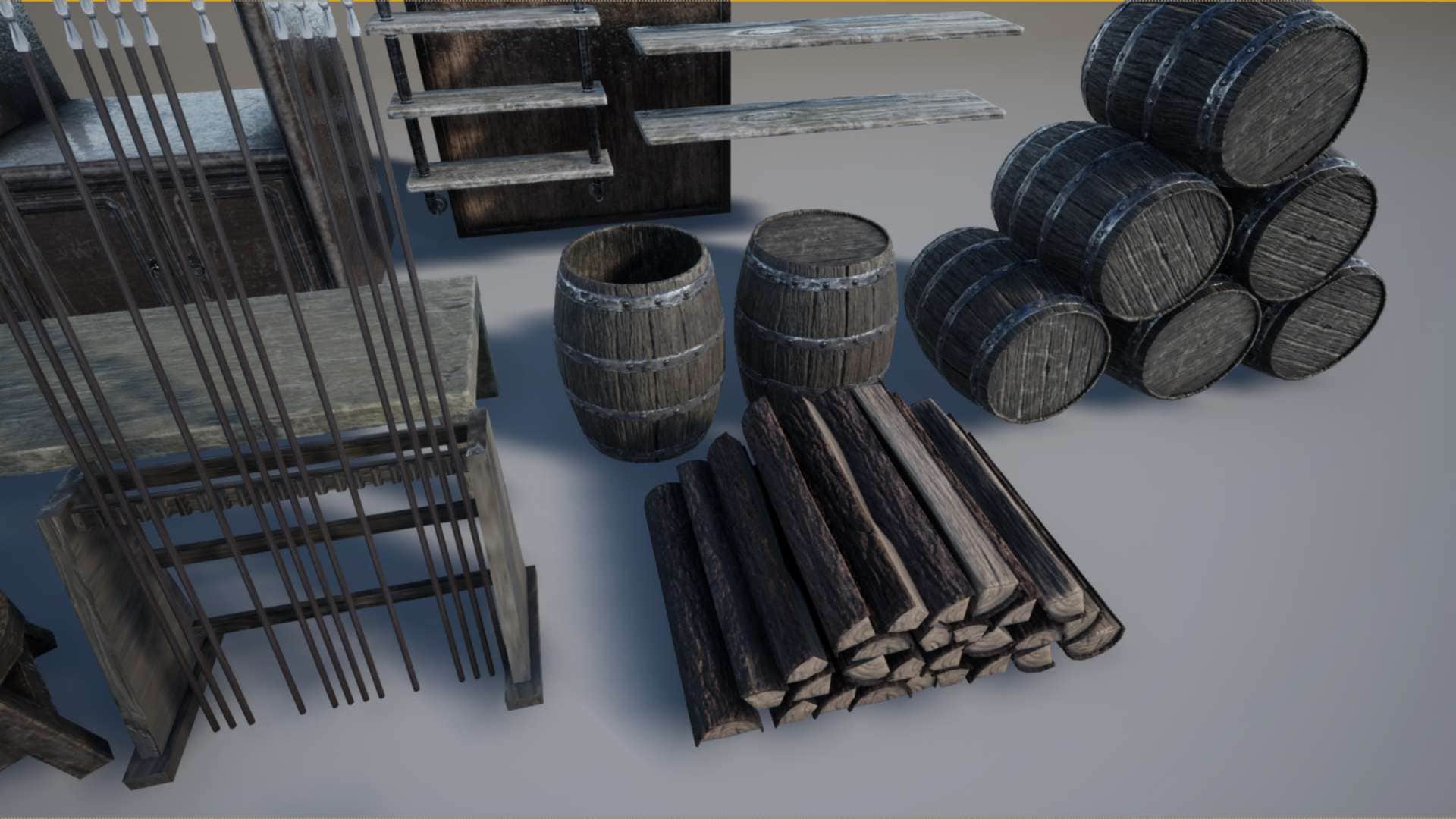 Medieval Asset Pack, 카테고리 소품 - UE 마켓플레이스