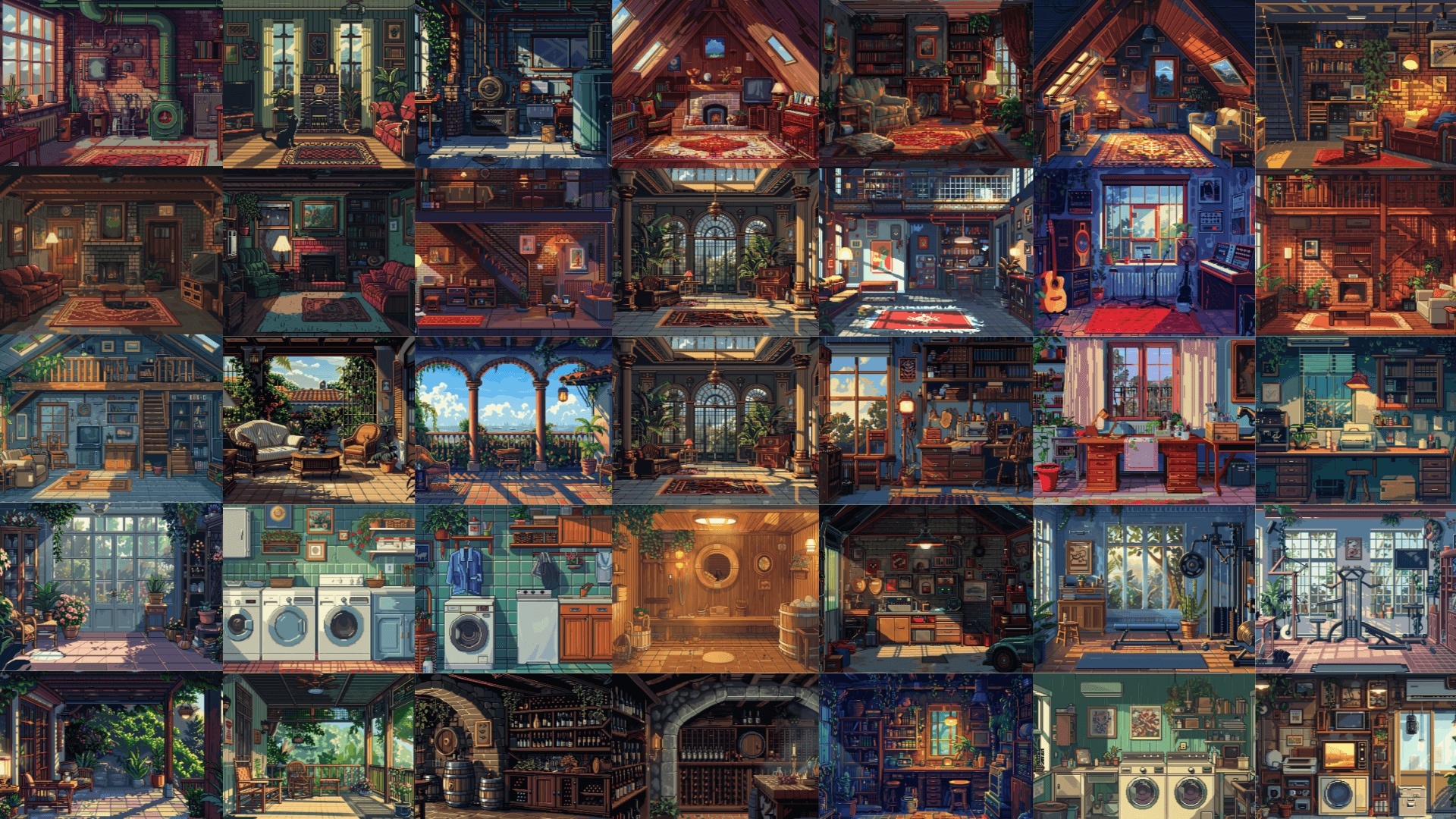 Pixel Art Estate Interiors Mega Pack 100 images in 2D Assets - UE ...