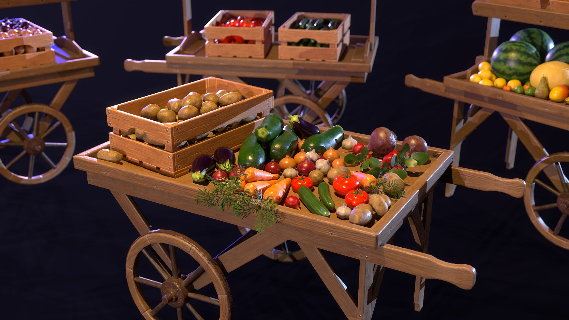 Food Pack vol. 3. Fruit and vegetable market in Props - UE Marketplace