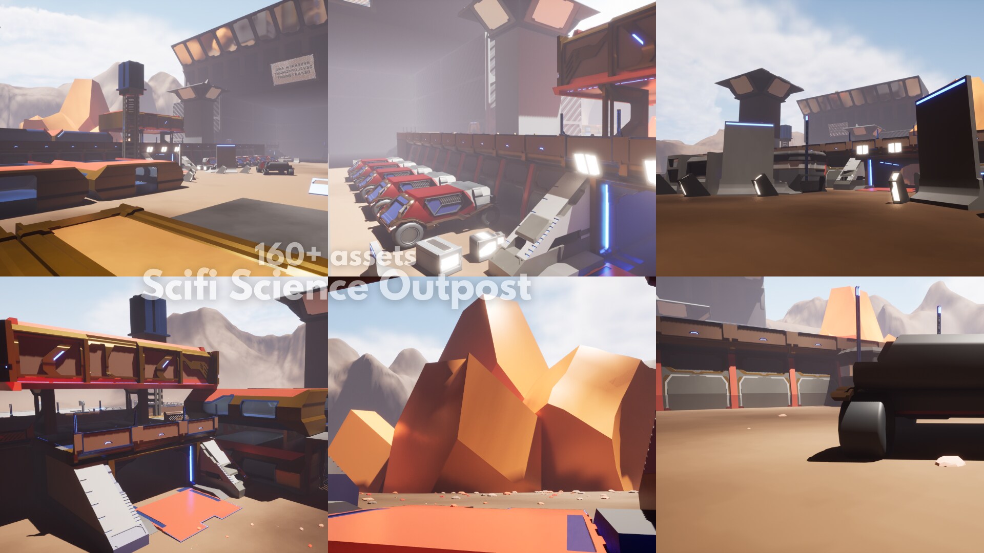 Lowpoly Scifi outpost crystal excavation - for Fps and adventure games ...