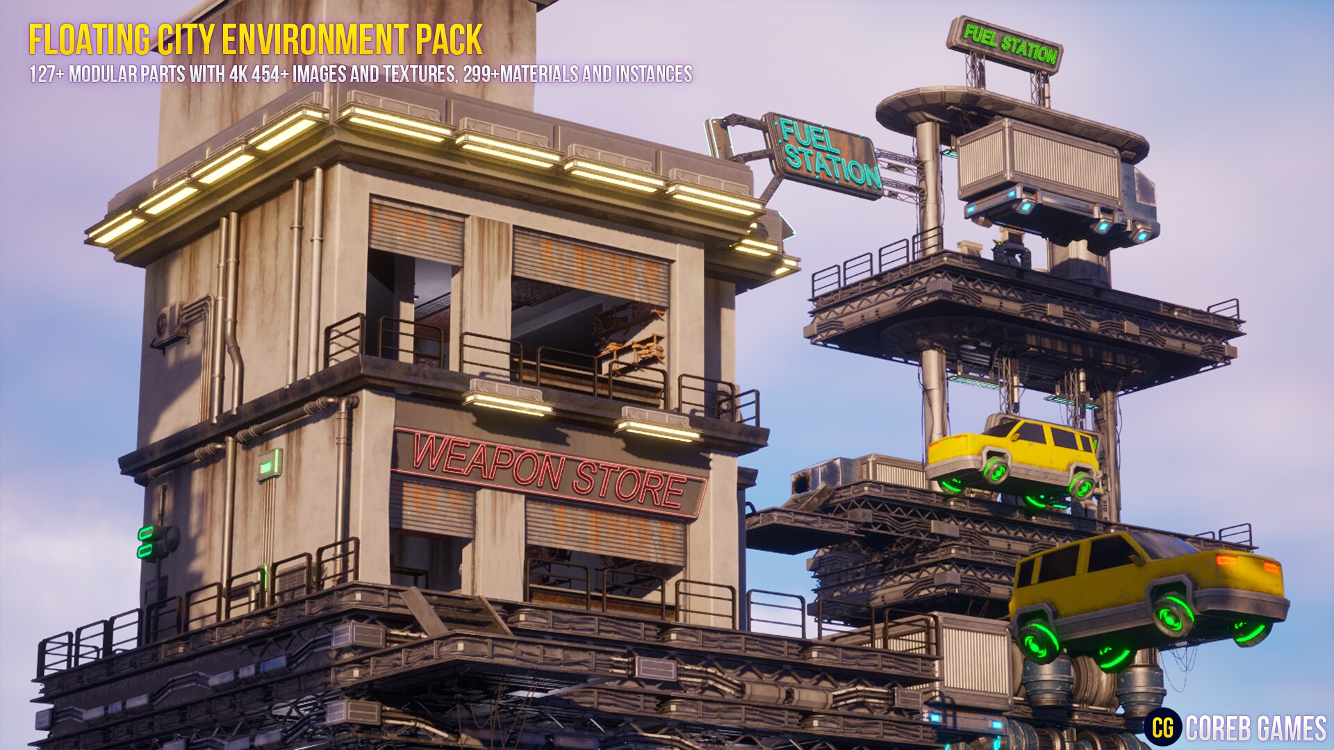 在环境创建的Floating City Environment Pack - 虚幻引擎商城