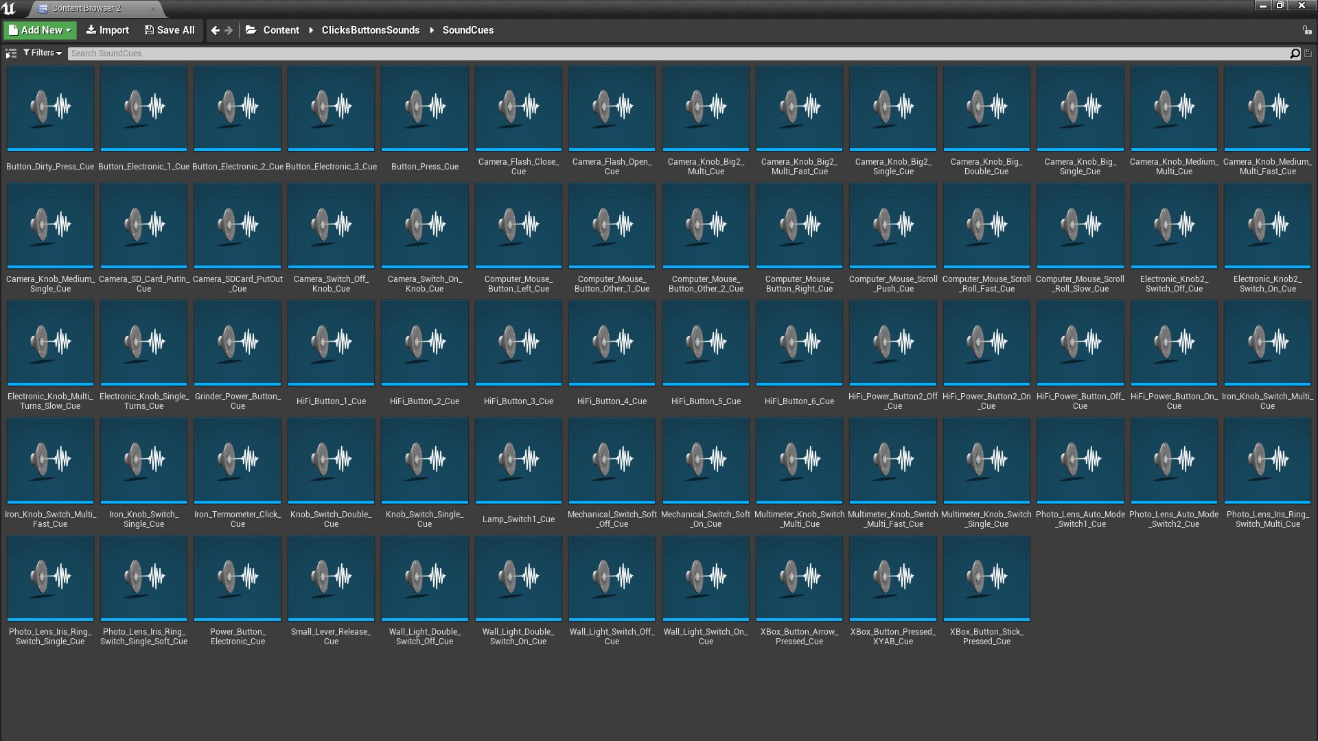 Clicks Switches Buttons Sounds, 카테고리 사운드 이펙트 - UE 마켓플레이스