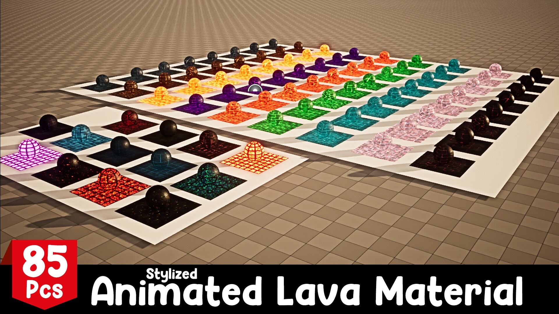 Stylized Animated Lava Material Pack 85 Pcs Unreal Engine Asset