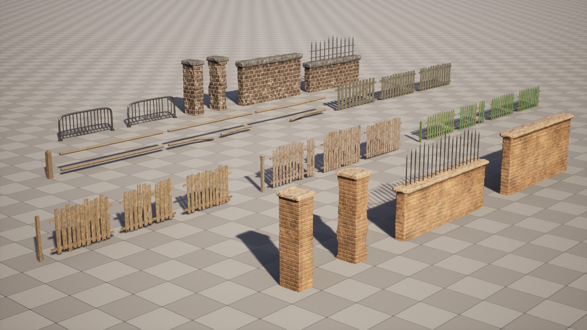 Realistic Fences Pack 2：プロップ・小物 - UE マーケットプレイス