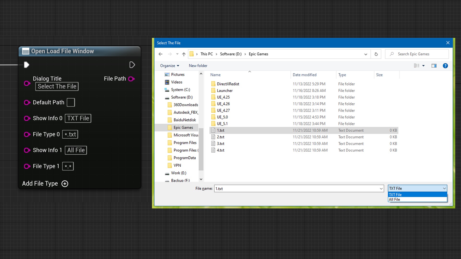 Select File Folder Window Asset Cloud