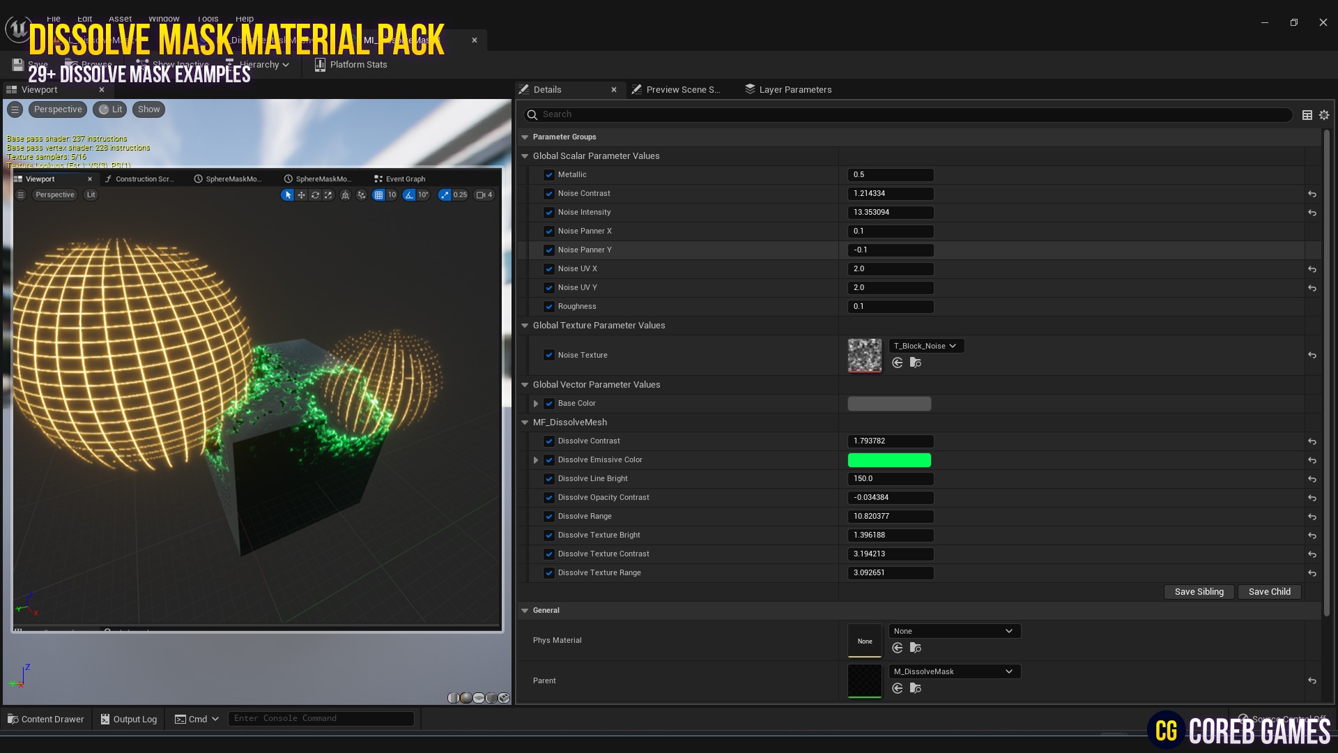 Dissolve Mask Material Pack In Materials Ue Marketplace