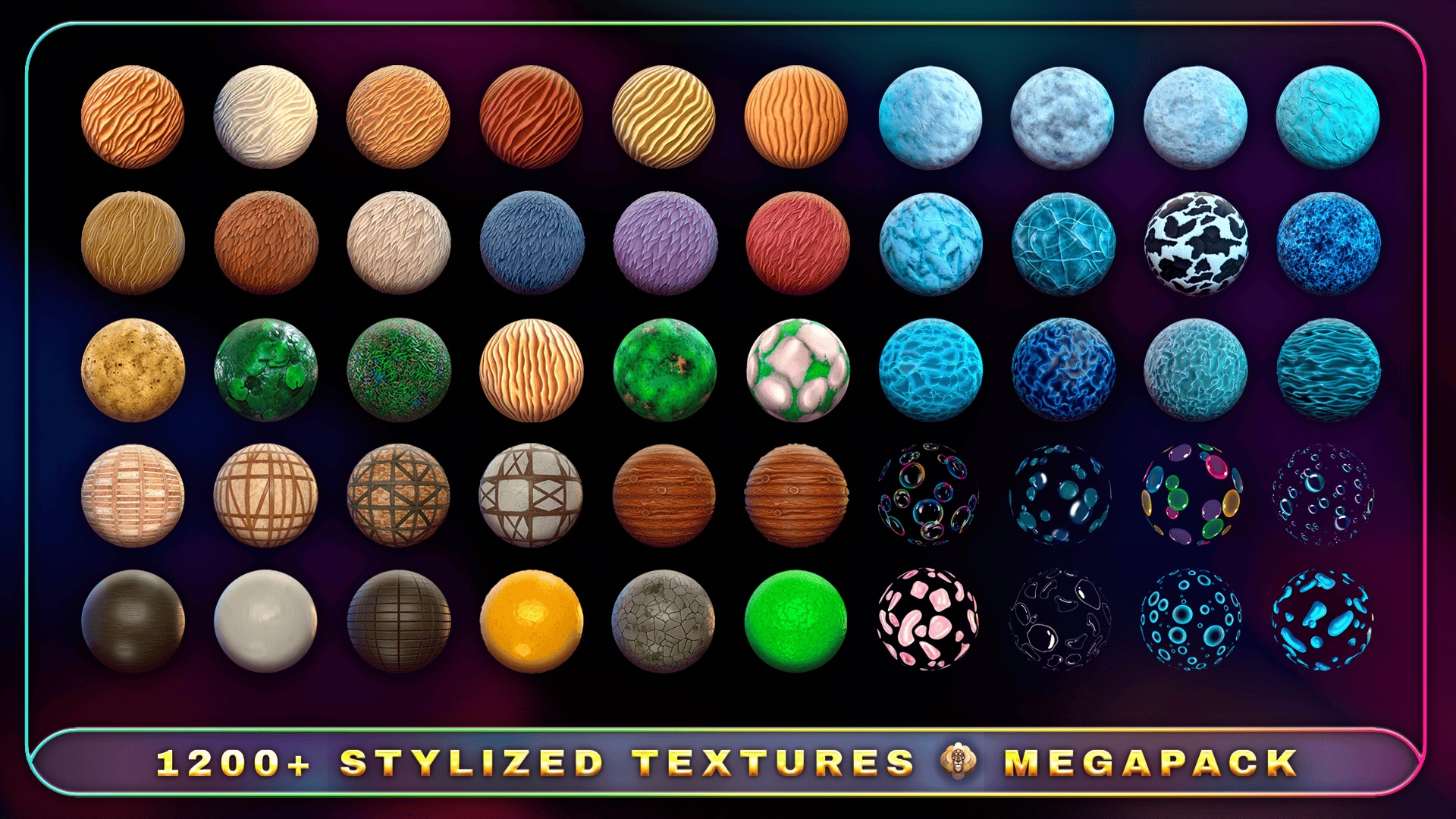 在材质创建的1200+ Stylized Textures - Megapack - 虚幻引擎商城