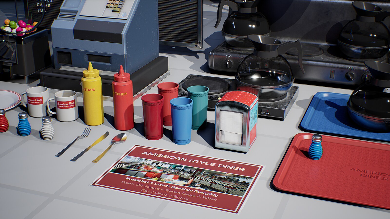 Diner & Restaurant Props - Vol 1 in Props - UE Marketplace