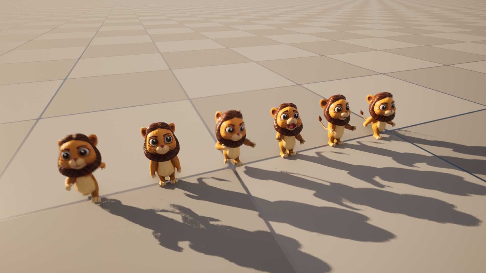 在角色创建的Cartoon Lion Animated 3D Model - 虚幻引擎商城