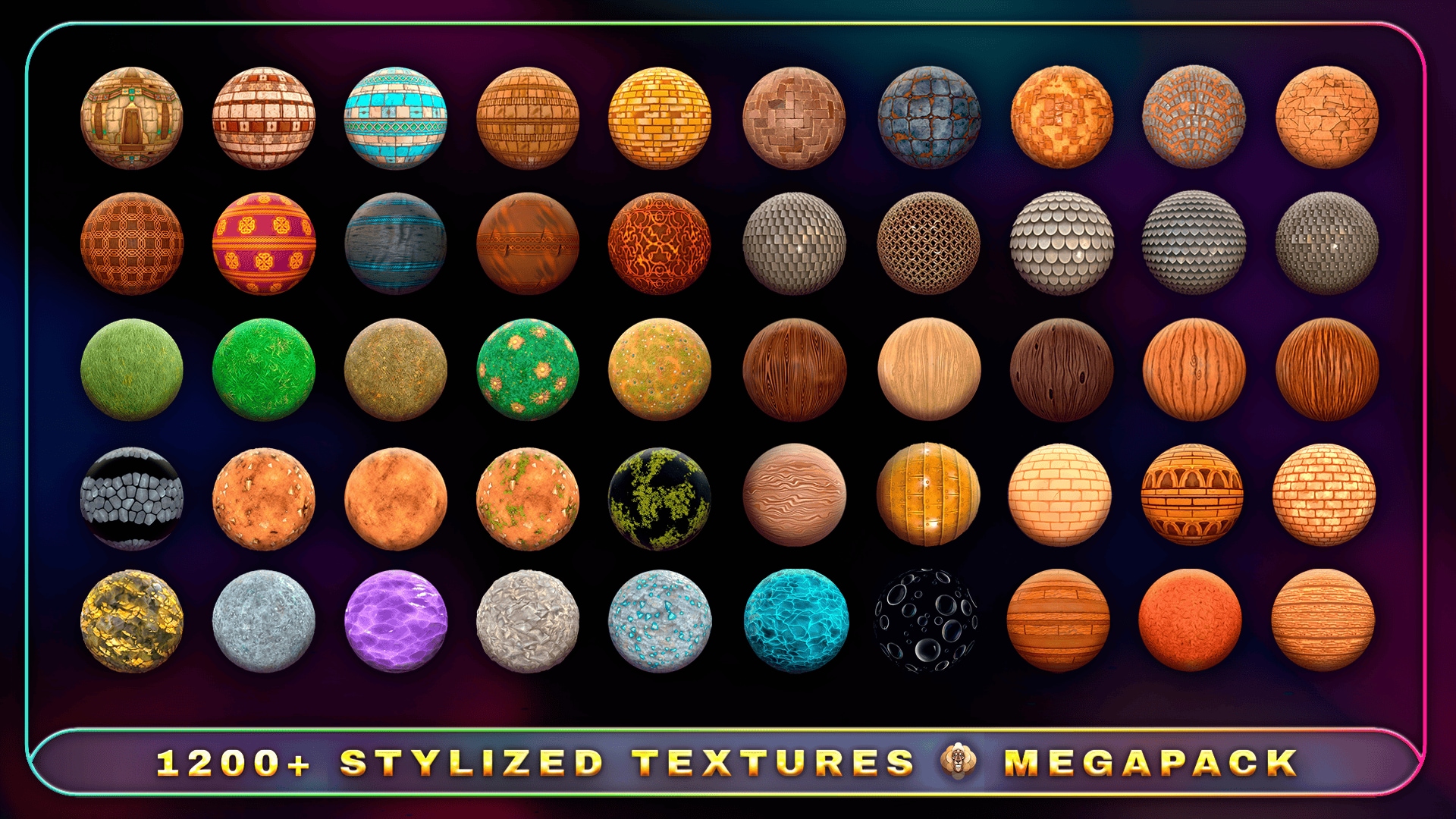 在材质创建的1200+ Stylized Textures - Megapack - 虚幻引擎商城
