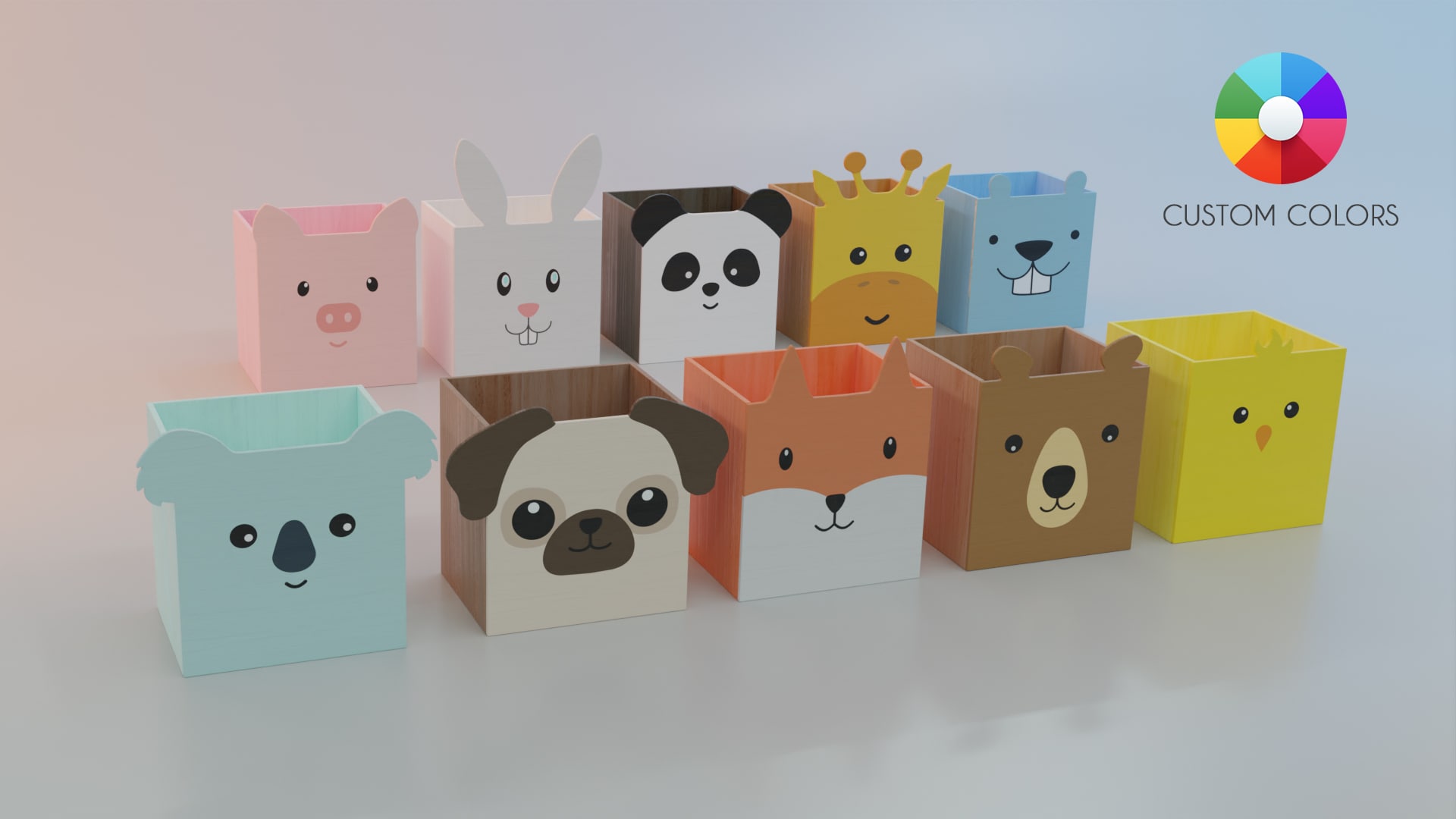 Kids Bookcase - Animal Storage Box：建築ビジュアライゼーション - UE マーケットプレイス