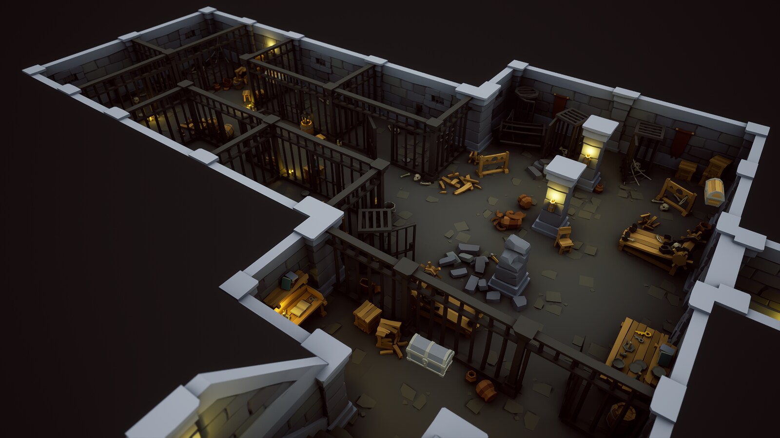Low Poly Dungeon Asset Pack in Environments - UE Marketplace