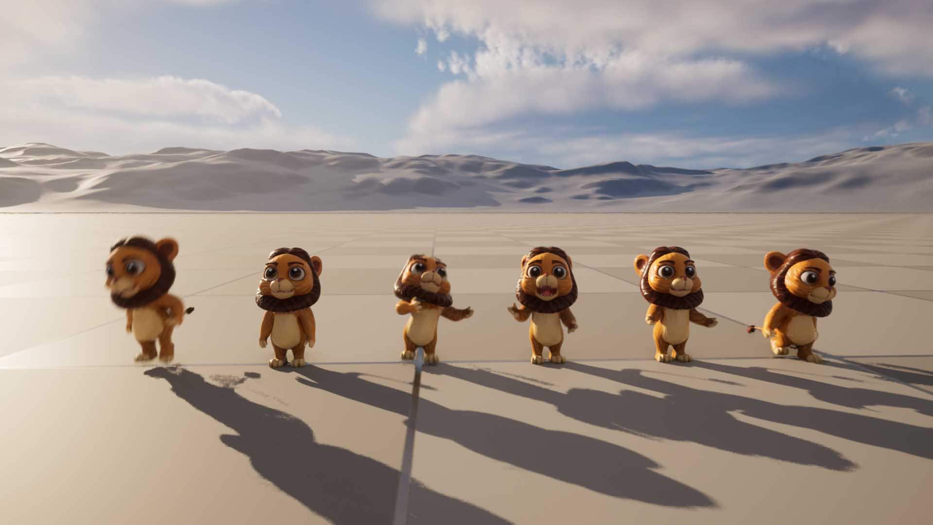 在角色创建的Cartoon Lion Animated 3D Model - 虚幻引擎商城