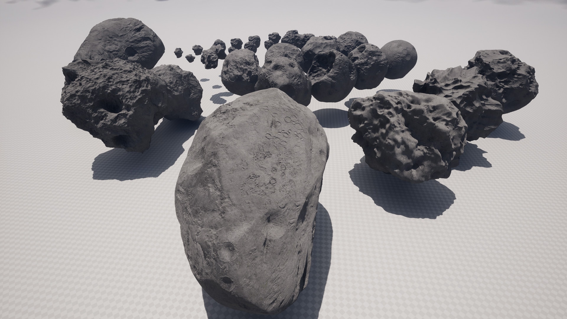 在道具创建的Detailed asteroids high-poly set - 虚幻引擎商城