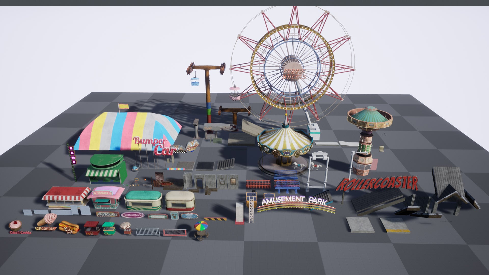 amusement, Theme park rides and props, 카테고리 소품 - UE 마켓플레이스