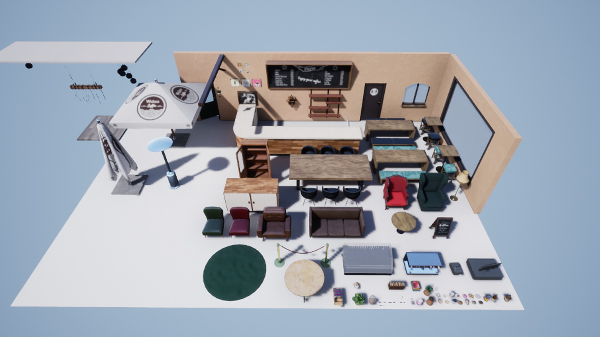 Cozy coffee shop interior in Environments - UE Marketplace