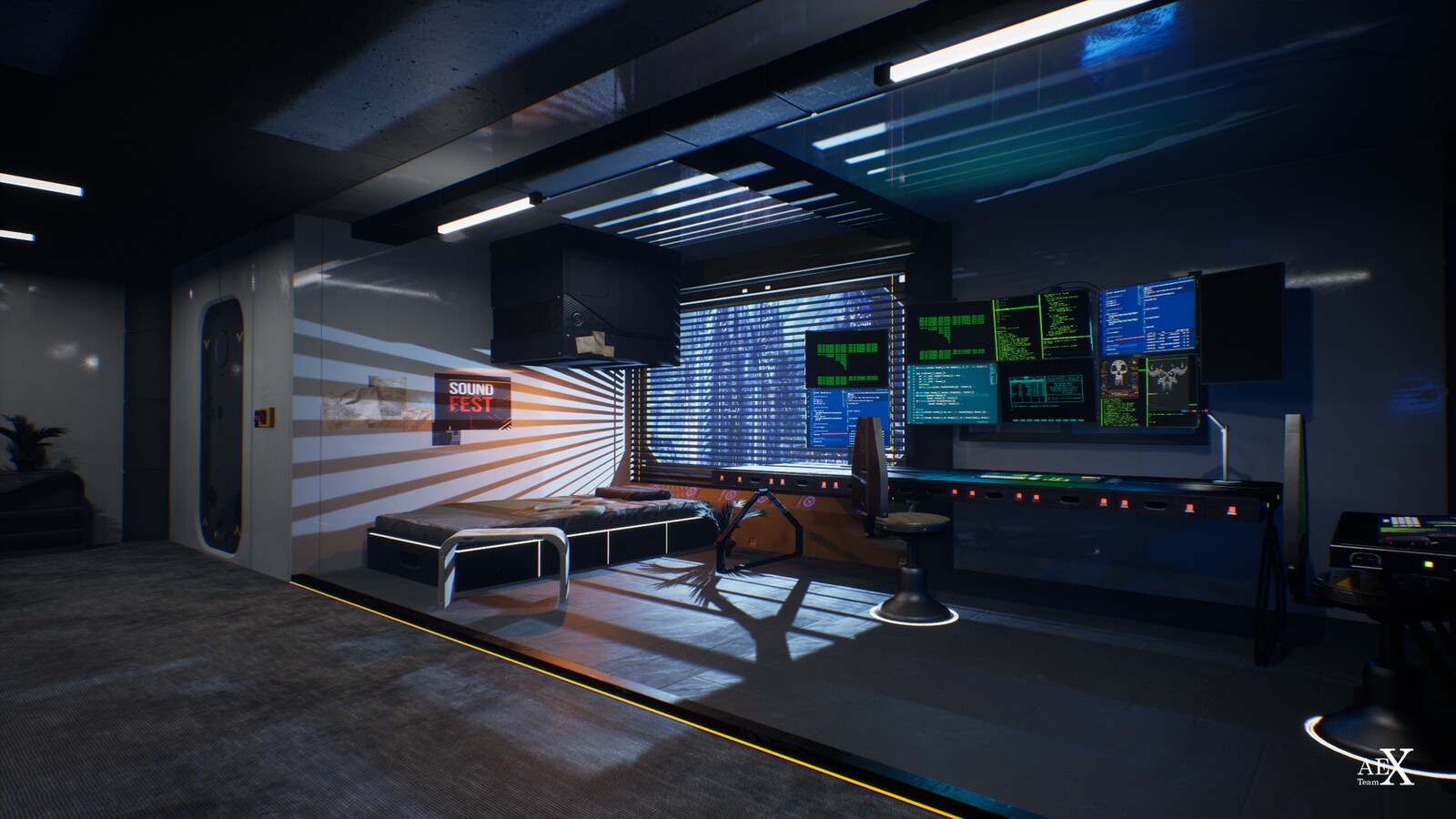 Modular Cyberpunk Apartment In Environments Ue Marketplace