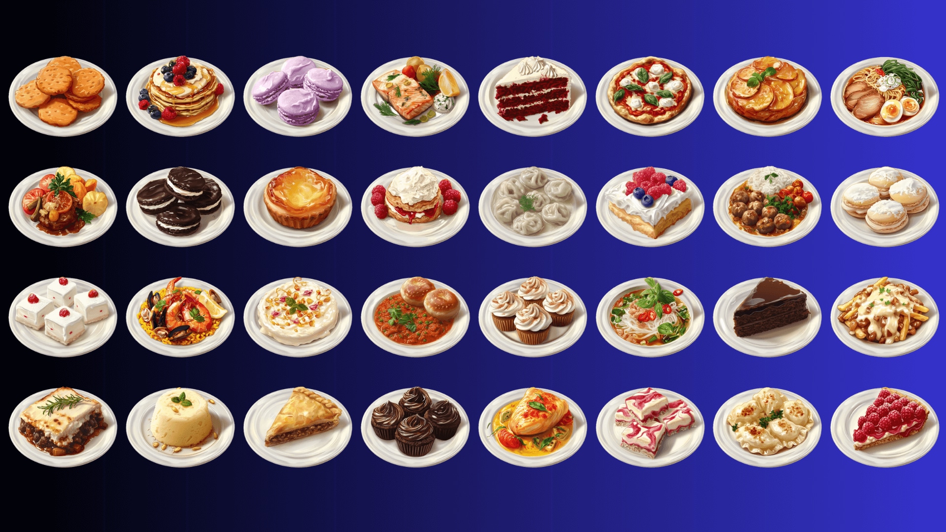 在二维资源创建的2D Food Icons - 380 Dishes Set with Transparency - 虚幻引擎商城