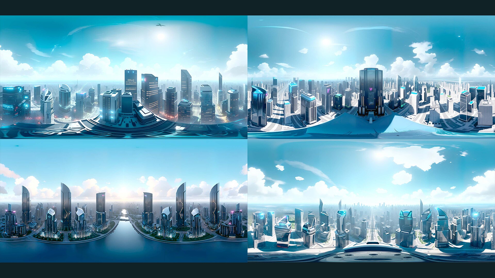 在材质创建的50 FUTURISTIC HDR SKIES WITH HIGH RISE BUILDINGS - 虚幻引擎商城