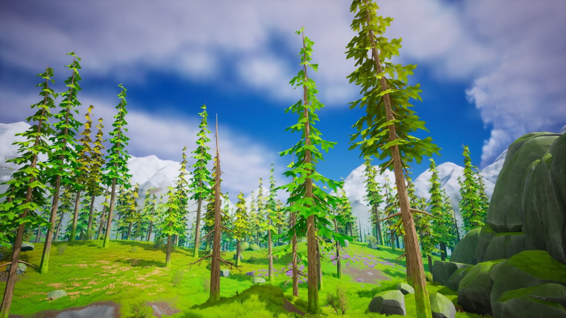 Stylized Pine Forest in Environments - UE Marketplace