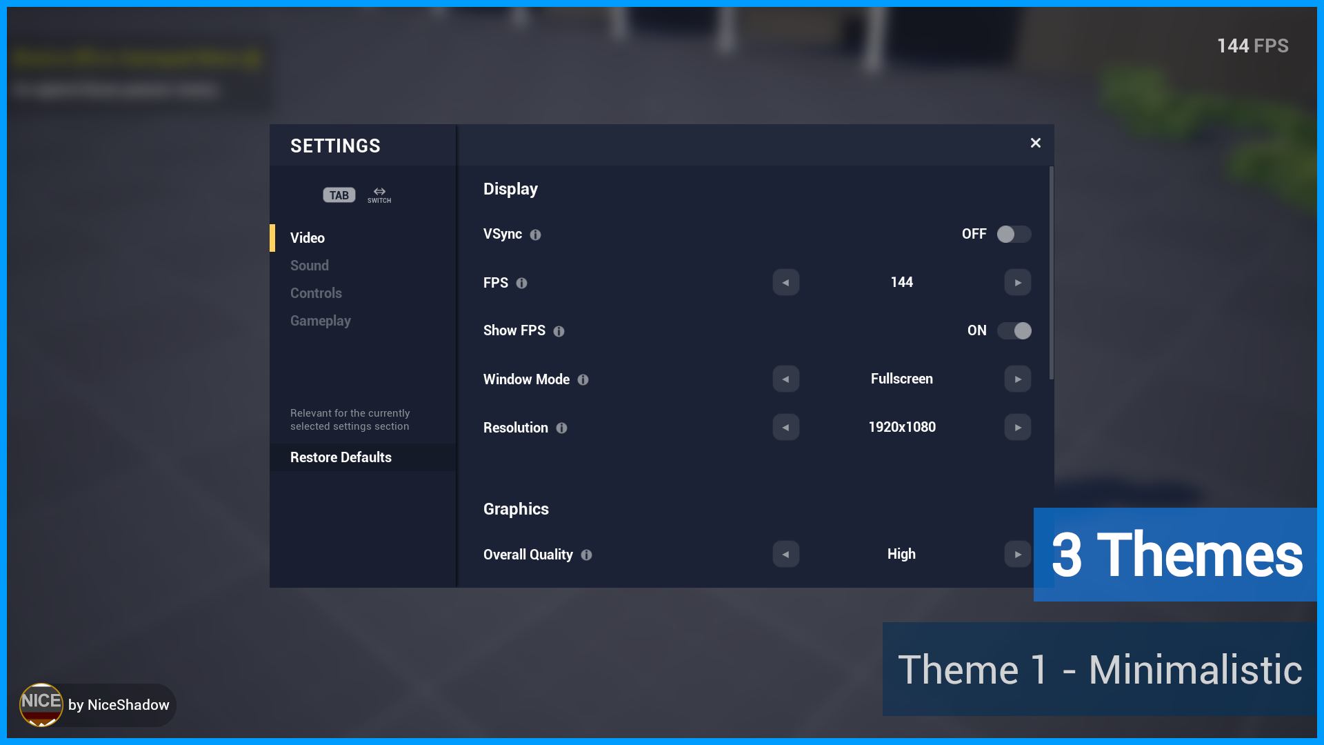 Nice Settings Menu