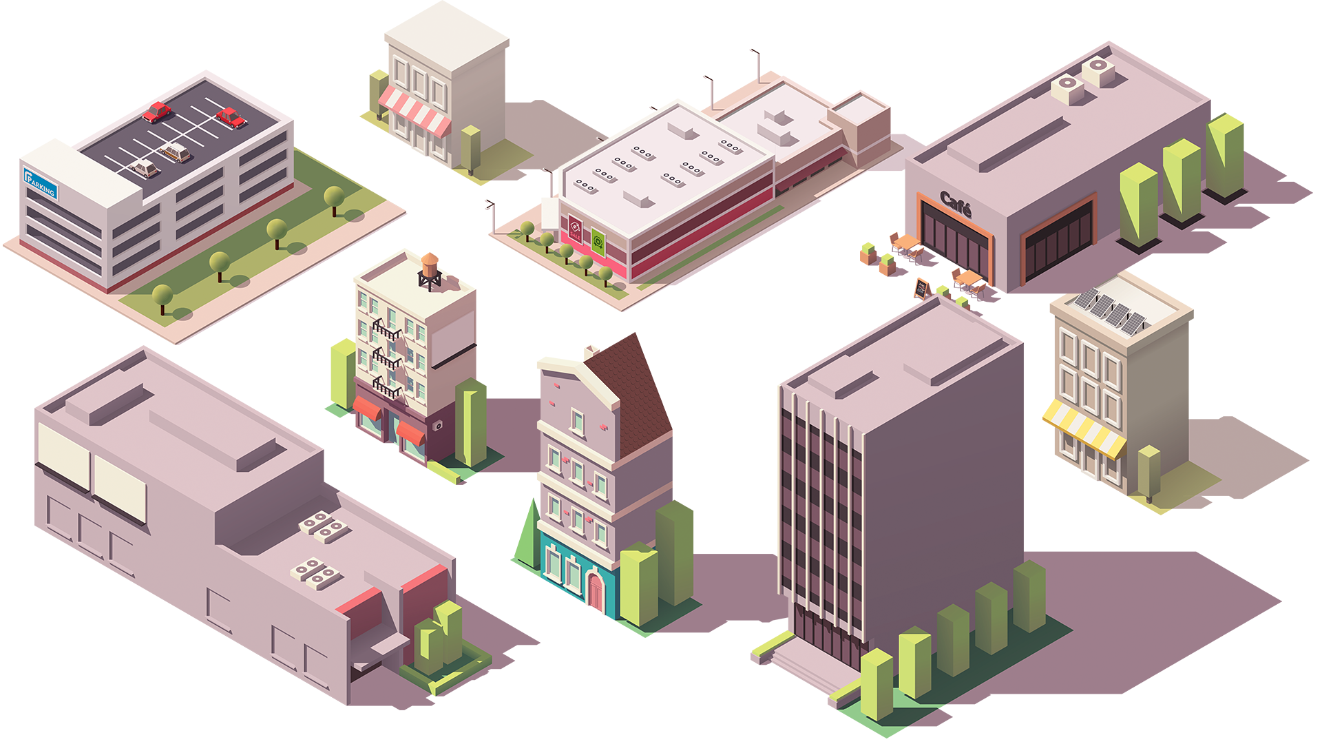 Paper2d Isometric Buildings Part 2 In 2d Assets Ue Marketplace 