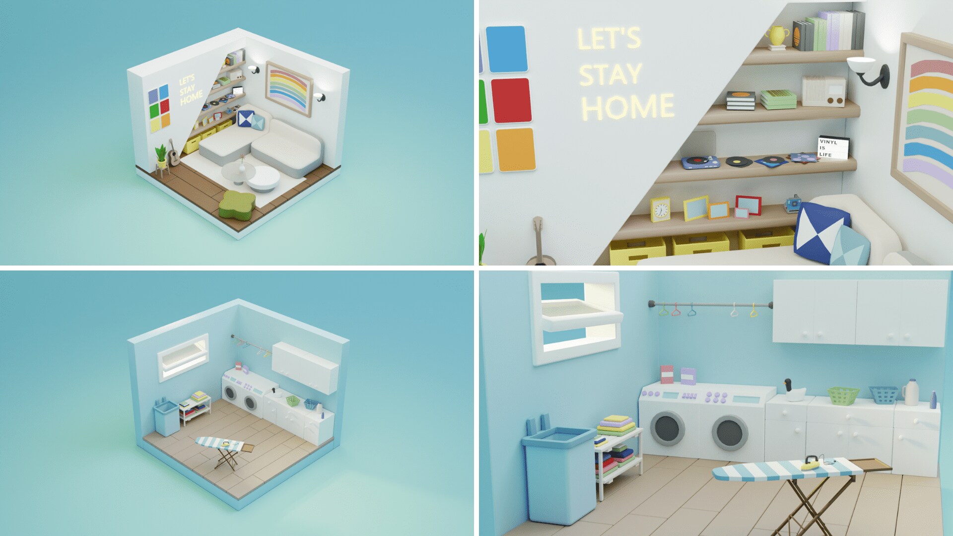 BIG PACK Cozy Cartoon Rooms Interiors in Props - UE Marketplace