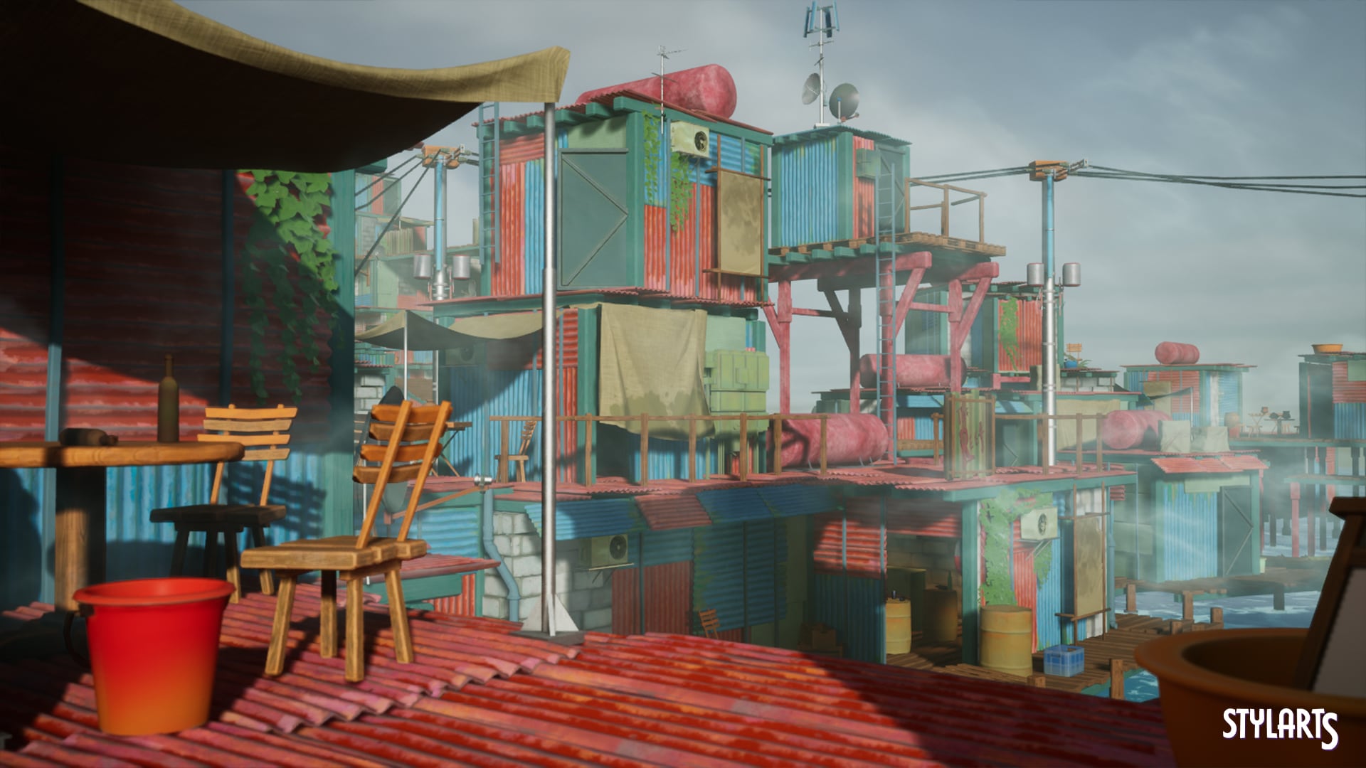 Stylized Floating Slums：環境 - UE マーケットプレイス